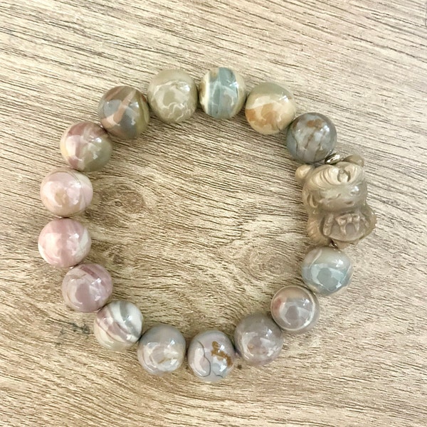 Alashan Rock Agate - Sculpted Bead- Cat , Gold Swallower & Mermaid ...