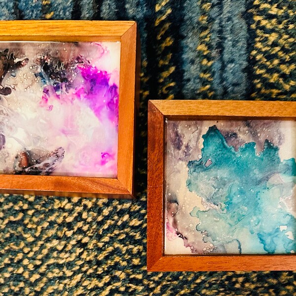 Alcohol Ink Statement Ring, Purple Alcohol Ink Ring, Art Ring, Art ...