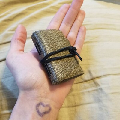 Wee Mini Notebook Handmade Black Leather Stocking - Etsy