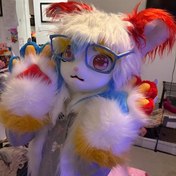 Light Purple Kig Fursona Head , Kemono Mask Head, Cosplay Furrysuit ...