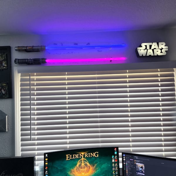 Horizontal Lightsaber Wall Mount, Lightsaber Mount - Etsy
