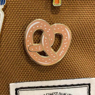 Pretzel Enamel Pin, NY Pretzel, Hard Enamel, Lapel Pin, Brooch, New ...