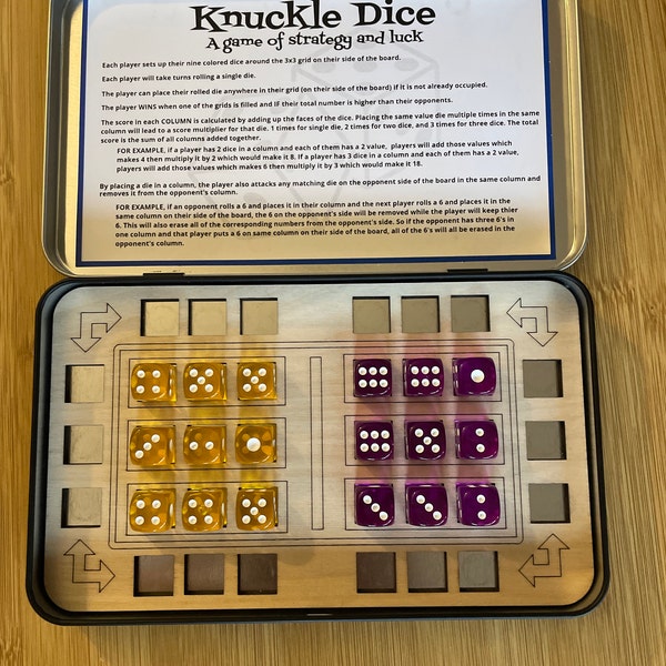 Knuckle Dice - Travel Game - Etsy
