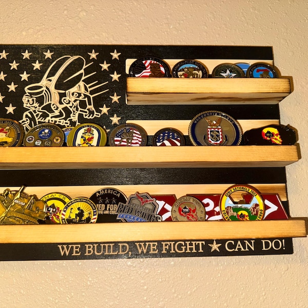 100 Coins Army Soldier's Creed Motto US Flag Challenge Coin Holder ...