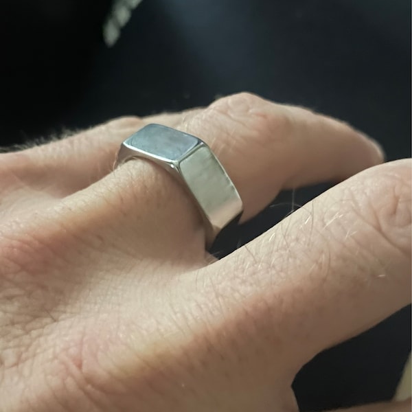 Hexagonal Ring for Him - Titanium Ring for Men - Handcrafted Hardware ...