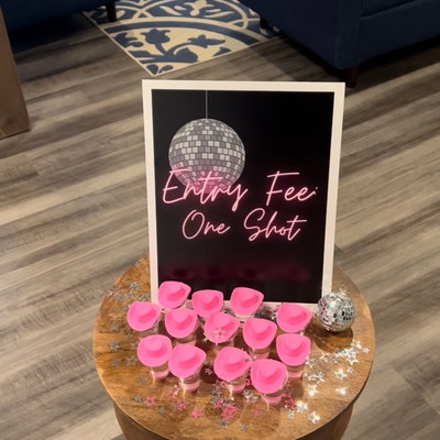 Entry Fee: One Shot Printable Sign Bachelorette Party Decor Disco Party ...