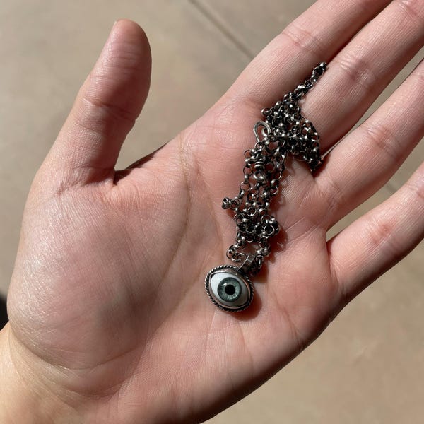 Simple Sterling Silver Glass Eye Necklace (choose Your Own) Handmade ...