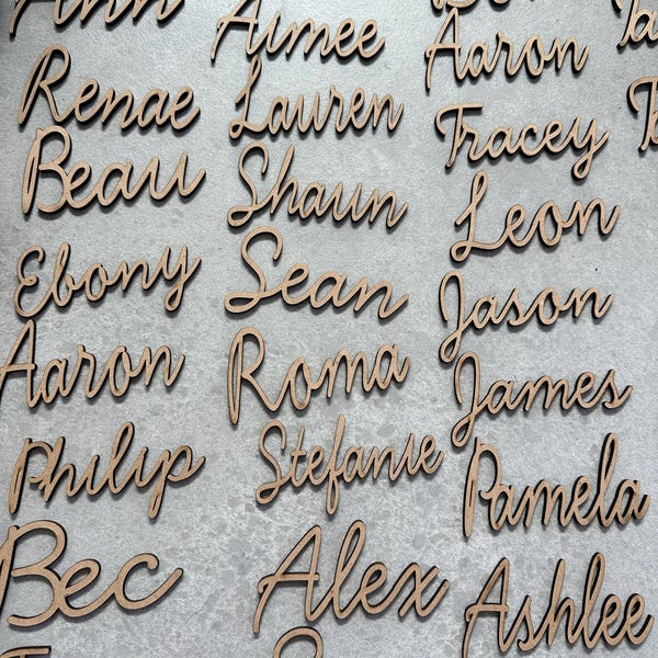 MDF Laser Cut Names | Wedding Place Names | Table Decoration - Etsy ...