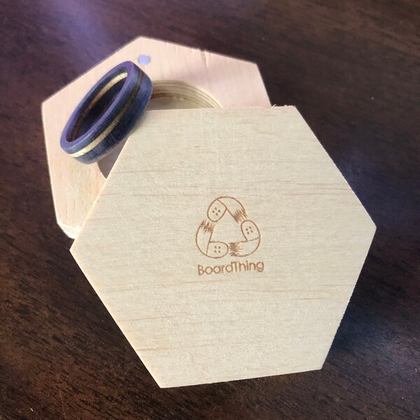 Wooden Ring - Skateboard Ring - Recycled Skateboard - Gift - Recycled ...