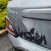 Trees Vinyl Decal, Mountain Decal, Mountain Sticker, Nature Decal ...