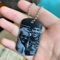 CUSTOM Photo Dog Tag Couples Photo FREE SHIPPING - Etsy