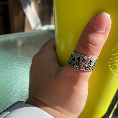 Wide Tree Ring Forest Ring Evergreen Tree Ring Wide Cuff Ring - Etsy