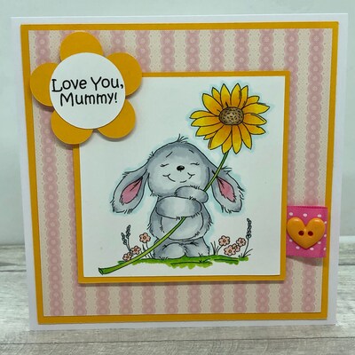 Lotv Digi Stamp GC Little Friends Rabbit With Daisy, Jpg, Birthday ...