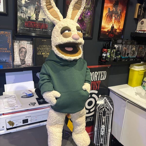 Handmade Ventriloquist Dummy Furry Rabbit Monster Professional Hand ...