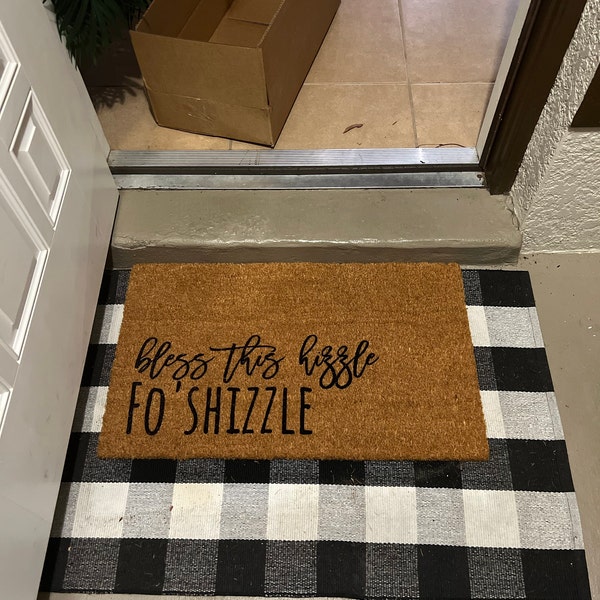 Doormat Bless This Hizzle Fo'shizzle Funny Doormat Cute Snoop Welcome ...