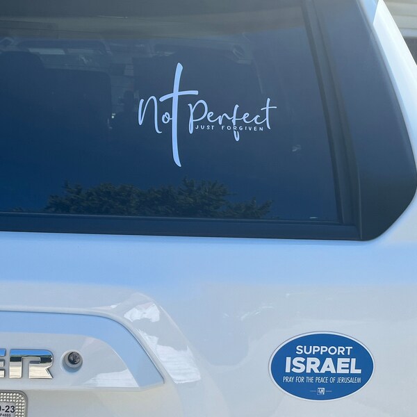 Not Perfect Just Forgiven Cross Decal, Christian Decal, God Car Decal ...