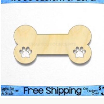 Dog Bone Paw Prints Laser Cut Unfinished Wood Cutout Craft Shapes - Etsy
