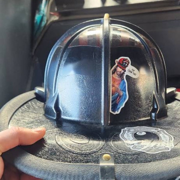 Cartoon Fire Extinguisher Sticker: Firefighter Helmet Decal - Etsy