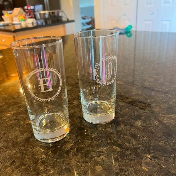 Personalized Highball Drinking Glasses Monogrammed With Choice of ...