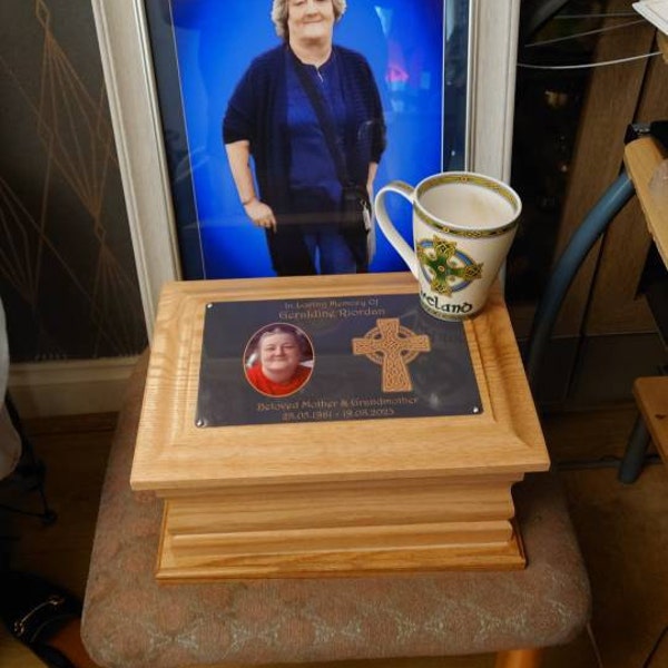 Angel Cremation Urn Ashes Casket, Angel in the Sky Personalised Wooden ...