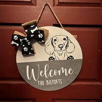 Pet Welcome Sign/ Pet Door Sign/ Dog Door Sign/pet Portrait Wreath/ Dog ...