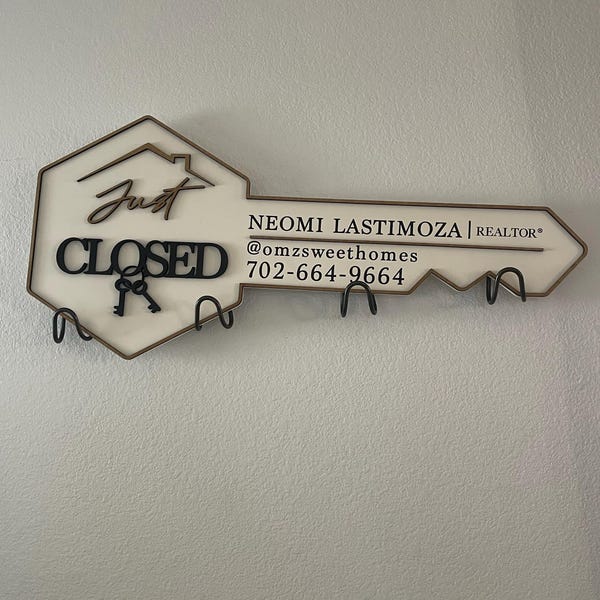 Closed Sign, Sold Wooden, Closing Gift Real Estate Agent Broker ...