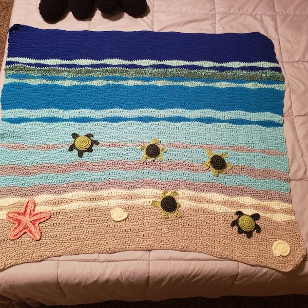 Crochet Beach Blanket PATTERN, Crochet Gift, Crochet Blanket, Crochet ...