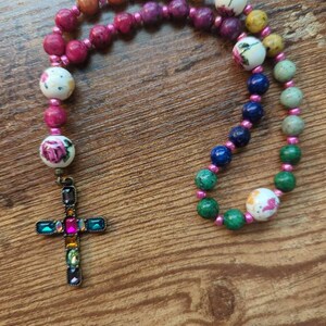 Green Agate, Celtic Knot and Cross Protestant Prayer Beads, Methodist ...