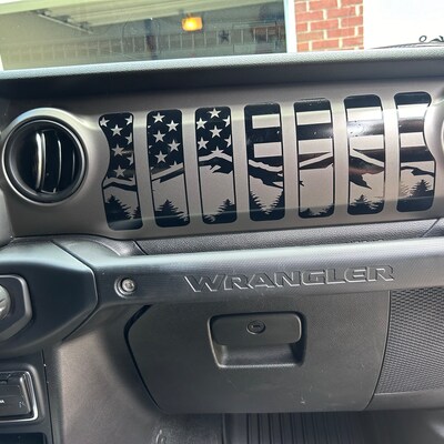 Dashboard Grill Decal Vinyl Dash Sticker for Jeep Wrangler JL 2018-2024 ...