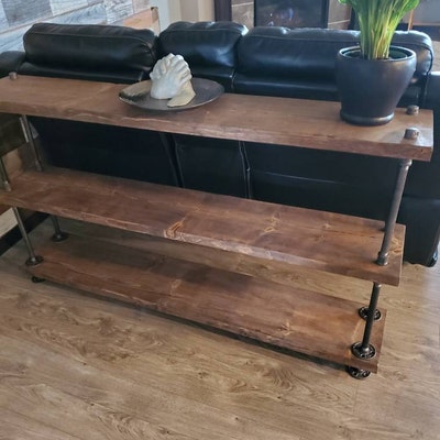 Steampunk Book Shelf, Industrial Bookcase, Wooden Book Case, Wooden ...