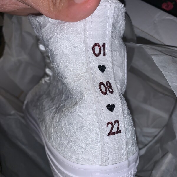 Ivory Wedding Converse High Top, Custom Converse Shoes, Lace High Top ...