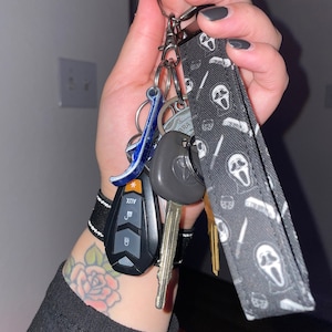 Alt/goth Keychain Wristlet Key Fob Horror Lanyard for Keys Car ...
