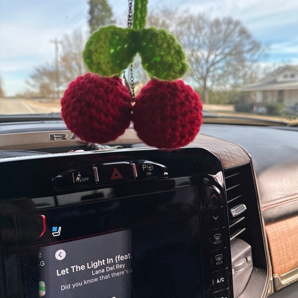 Crochet Cherry Car Charm - Etsy