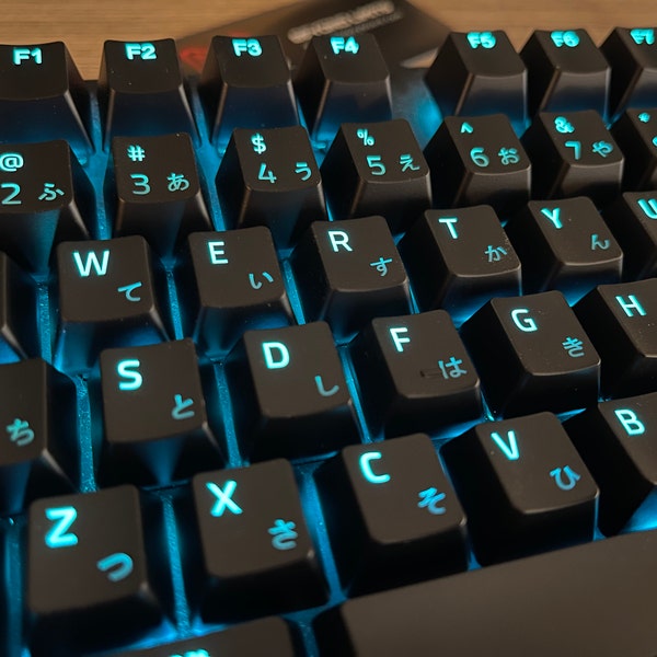 English & Japanese Dual Languages Backlit Keycaps Set for Mechanical ...