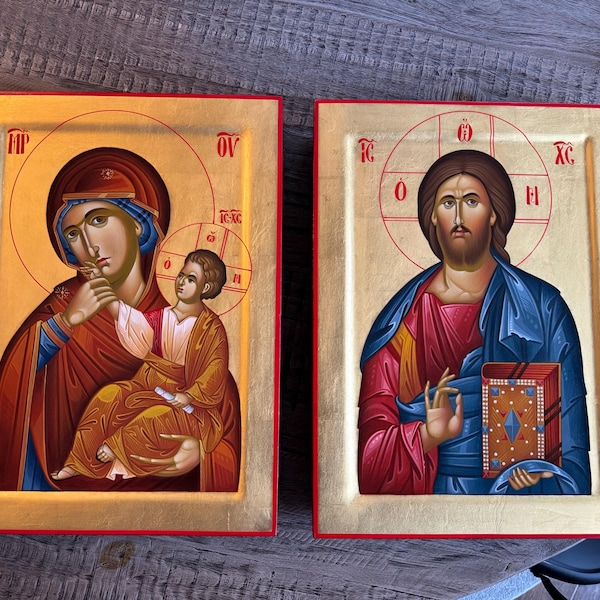 Handmade Theotokos Icon | Virgin Mary Icon | Holy Mother Icon - Etsy