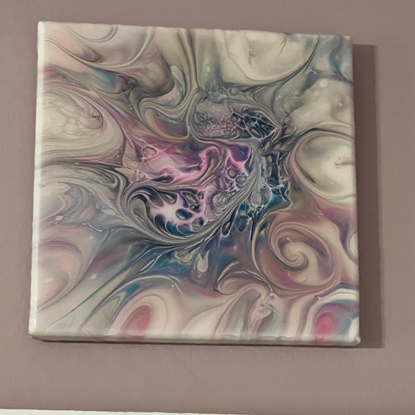 Linear Fun-10x20-linear Fluid Art Bloom W/diamond Dust-fluid Art- Fluid ...