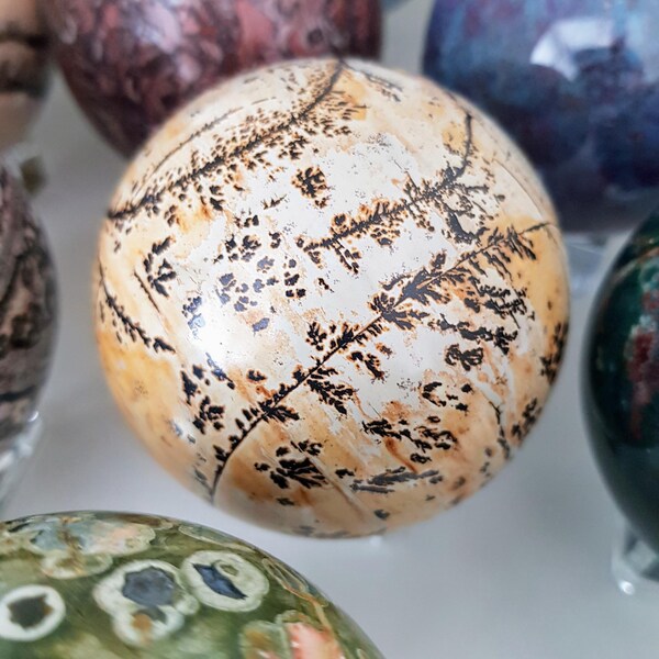 AAA Natural Aquatic Plant Agate Banded Crystal Polished Pendant Palm ...