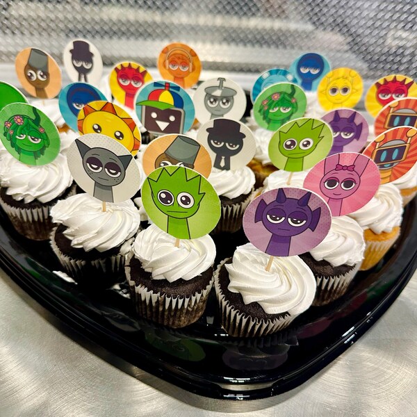 Sprunki Birthday Cupcake Topper, Printable Sprunki Party Decorations ...