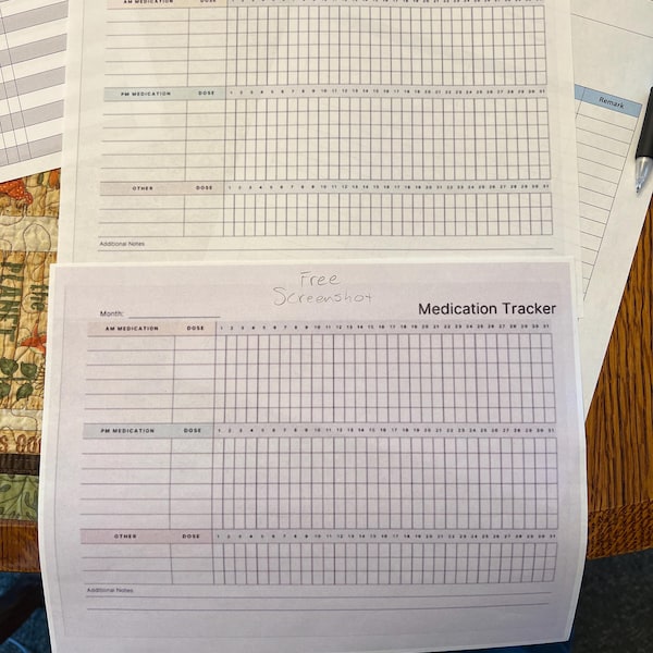 Medication Tracker, Printable Medicine Log for Nurses & Carers ...