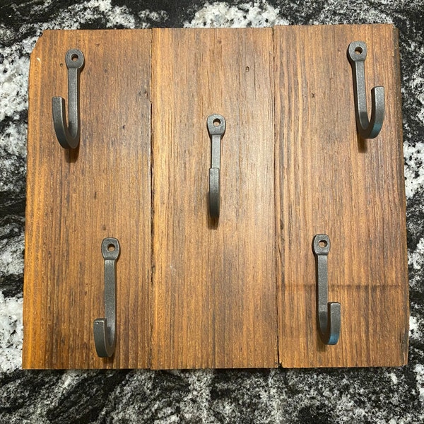 Small Key Hook, Square | Rustic Modern Jewelry Hanger, Blacksmith Made ...