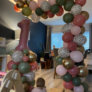 DIY Large 55 Safari Birthday Balloon Sculpture, Sage Green and Dusky ...