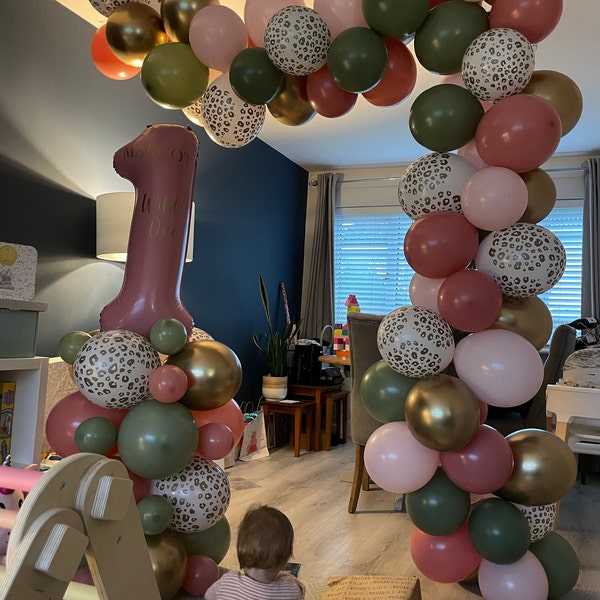 DIY Large 55" Safari Birthday Balloon Sculpture, Sage Green and Dusky ...