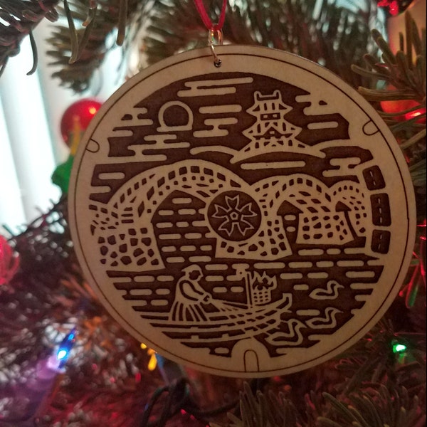 Japanese Manhole Ornaments, Japan Christmas Ornament, Manhole Cover ...