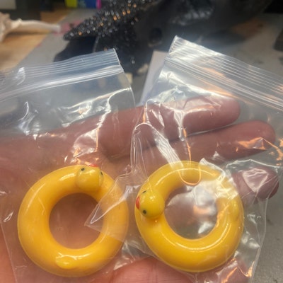 Dollhouse Miniature Pool Float, Swimming Inflatable, Yellow Duck Tube ...