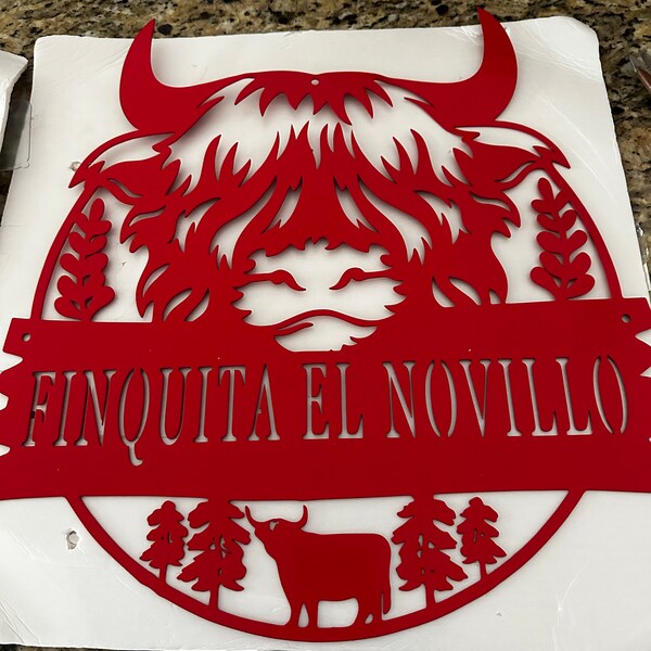Custom Highland Cow Metal Sign,highland Cow Metal Wall Art,personalized ...