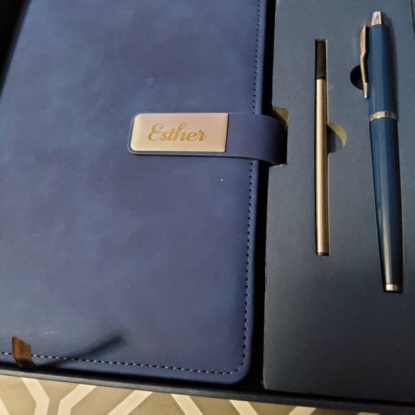 Custom Engraved Notebook With Pen, Leather Notebook Set, End of Year ...