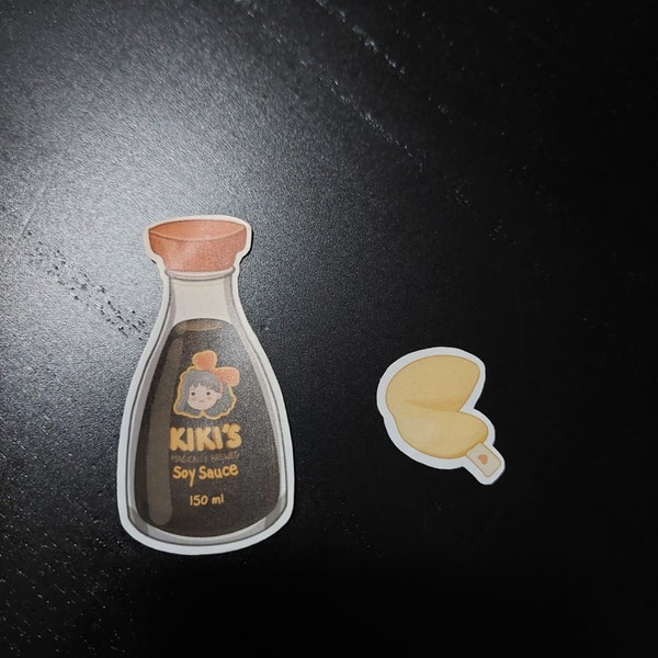 Asian Sauces Stickers Calcifer Sriracha Hot Sauce, Kiki Soy Sauce ...
