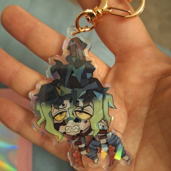 Gyutaro Acrylic Holographic Keychain - Etsy