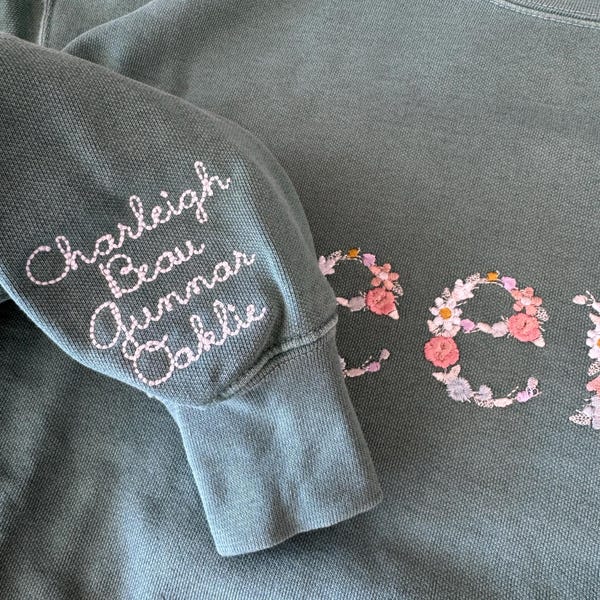 Colorful Varsity Letter Arch TEACH Embroidered Sweatshirt | Simple ...