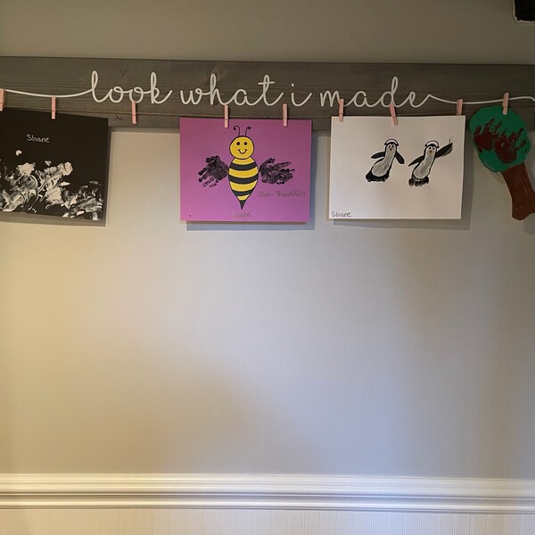 3D Look What We Made Sign | 46" Children's Art Display | Playroom Wall ...